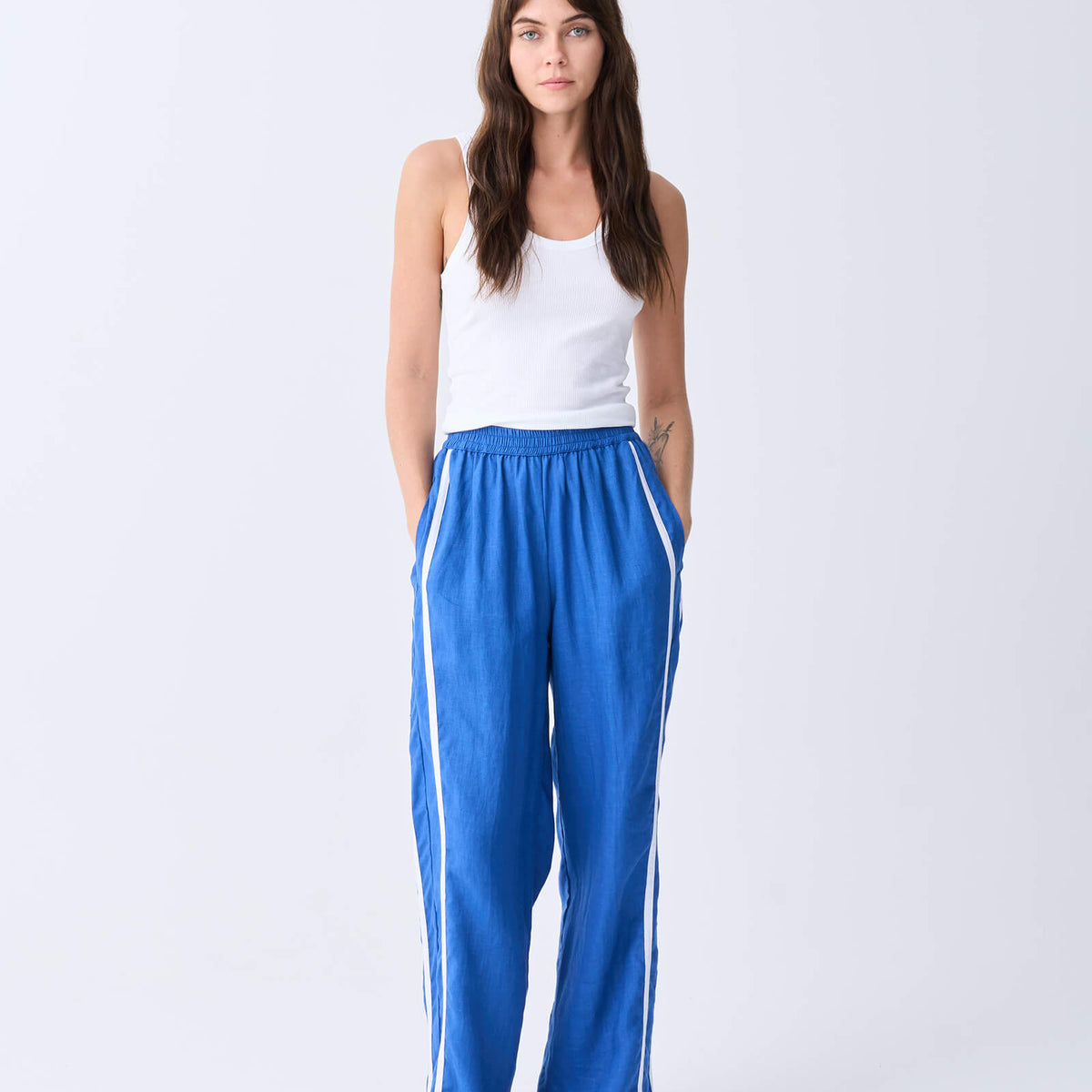 Linen Racer Pant - Azure – Near the Sea