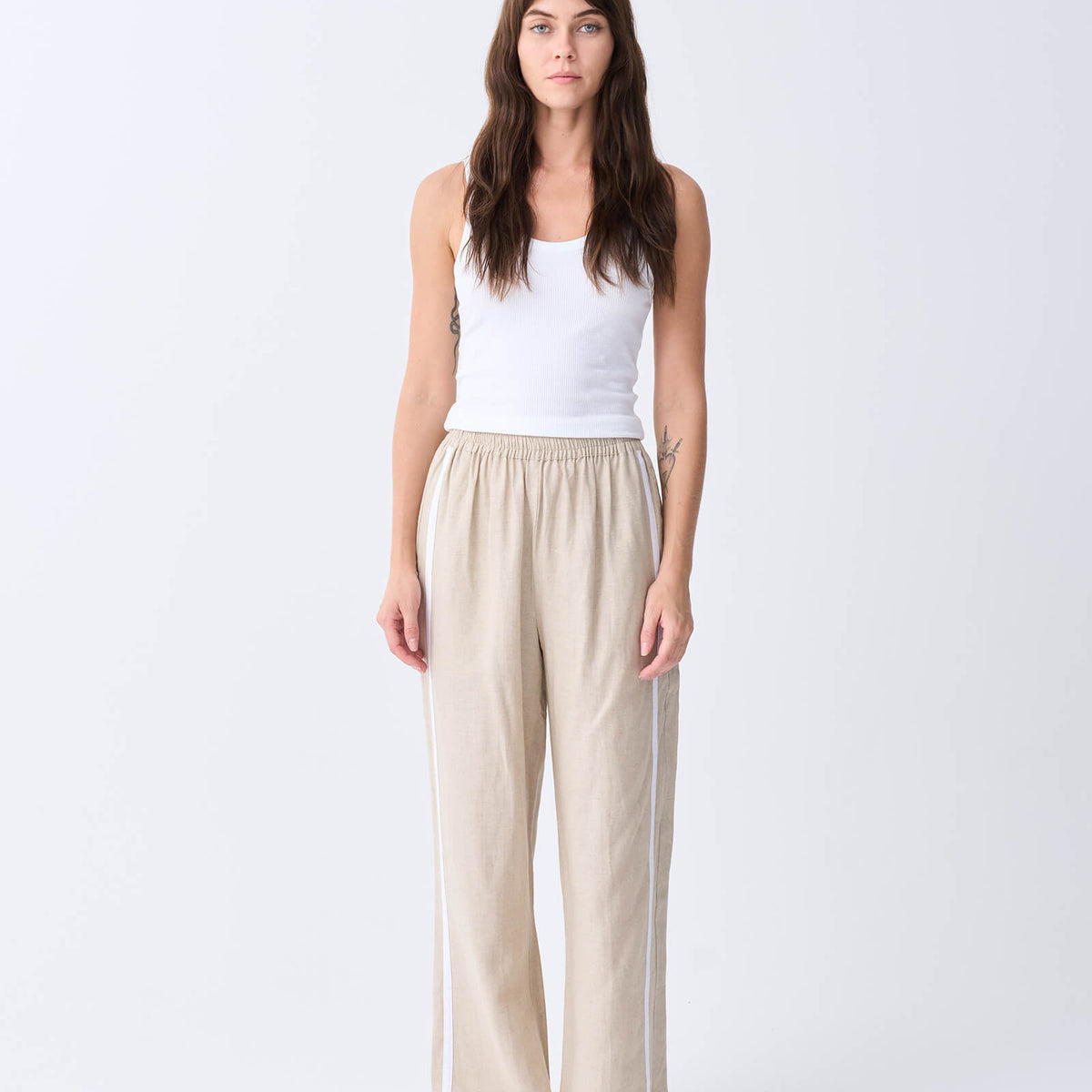 Linen Racer Pant - Oat – Near the Sea
